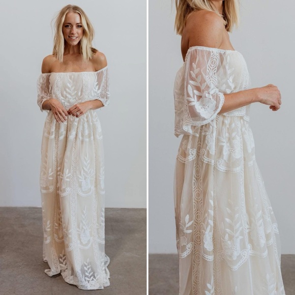 Baltic Born | Dresses | Baltic Born Leon Off Shoulder Lace Maxi Dress ...
